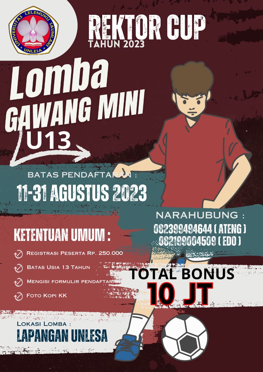 𝐊𝐞𝐣𝐮𝐚𝐫𝐚𝐚𝐧 𝐒𝐞𝐩𝐚𝐤 𝐁𝐨𝐥𝐚 𝐆𝐚𝐰𝐚𝐧𝐠 𝐌𝐢𝐧𝐢 𝐔-𝟏𝟑 𝐑𝐞𝐤𝐭𝐨𝐫 𝐂𝐮𝐩: 𝐀𝐣𝐚𝐧𝐠 𝐁𝐞𝐫𝐠𝐞𝐧𝐠𝐬𝐢 𝐮𝐧𝐭𝐮𝐤 ...